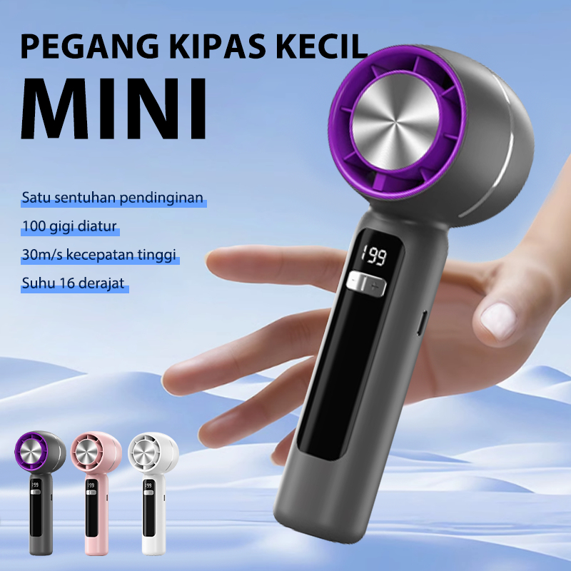 Jual Kipas Tangan Portable Mini Angin Digital Display Adjustable High ...