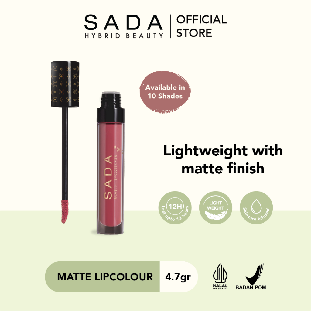Jual SADA Light & Non Sticky Matte Moist LipColour | Vitamin E Lip ...