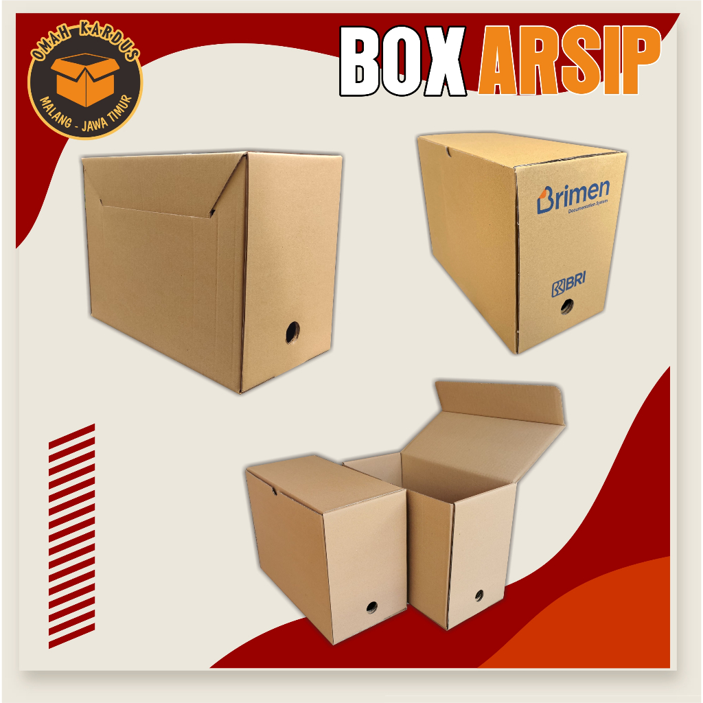 Jual Box Arsip 38x19x28 cm / box file / box dokument / Kardus file / kardus arsip BRI BRIMEN ...