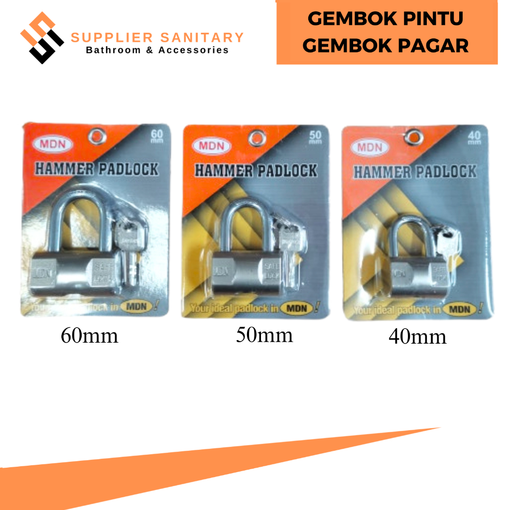 Jual GEMBOK BALOK 60MM/GEMBOK BALOK 50MM/GEMBOK BALOK 40MM/GEMBOK PINTU ...