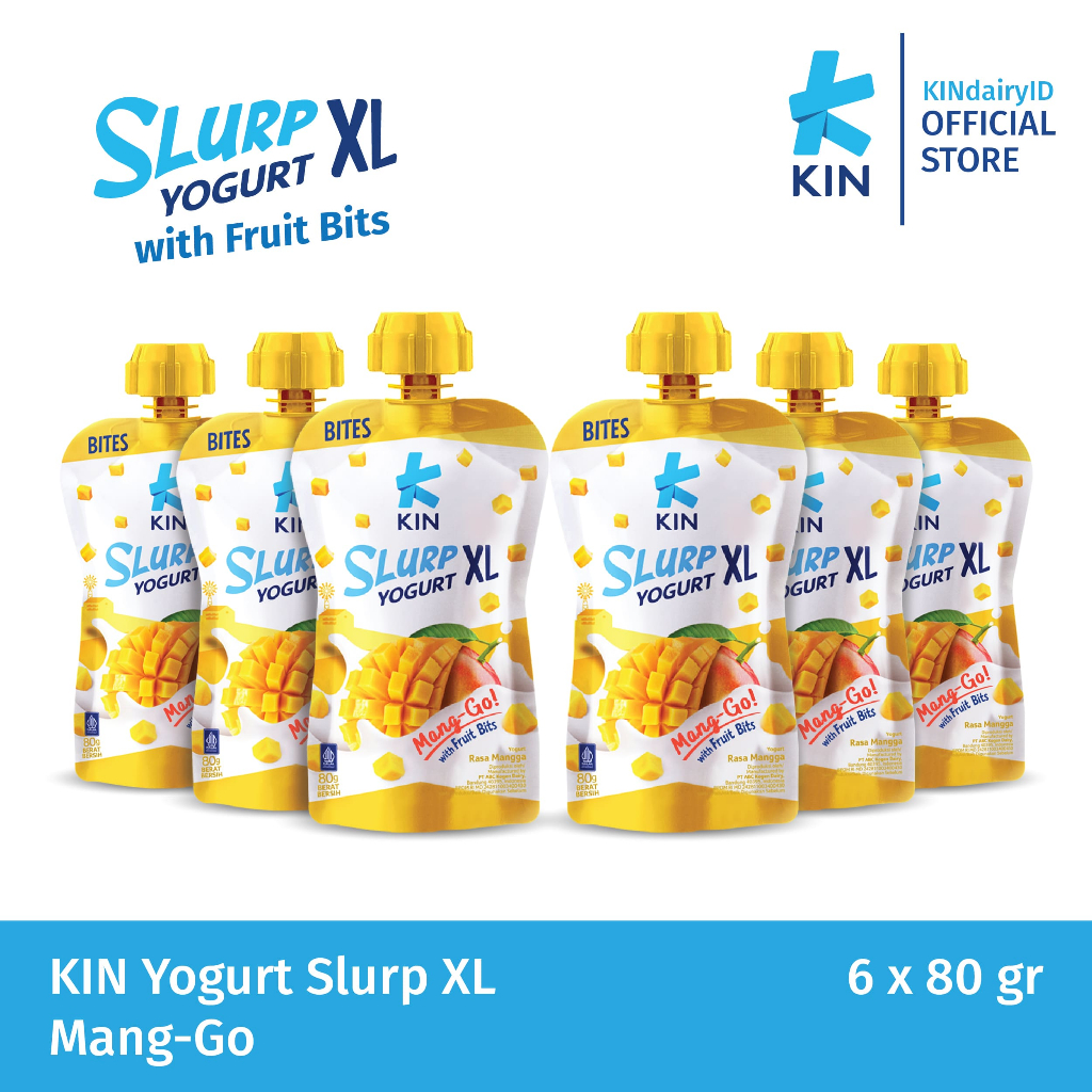 Jual KIN Yogurt Slurp XL Mango 6x80gr | Shopee Indonesia