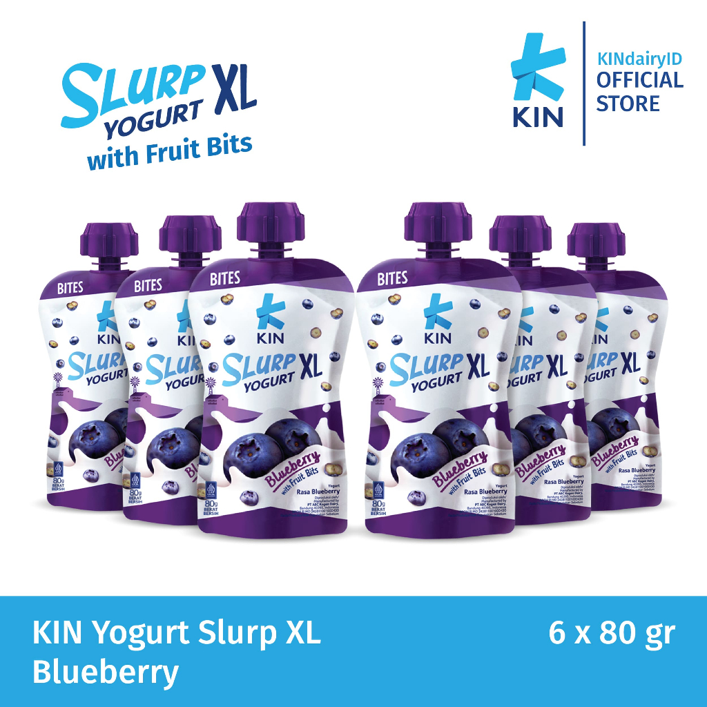 Jual KIN Yogurt Slurp XL Blueberry 6x80gr | Shopee Indonesia