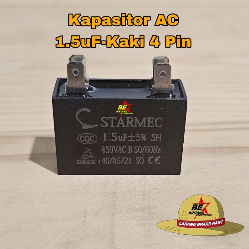 Jual SOKET Kapasitor Ac 1.5uF 4 KAKI Capasitor Fan Ac 1,5 uF 4 Pin 1.5 Mikro Farad 1,5uF ...