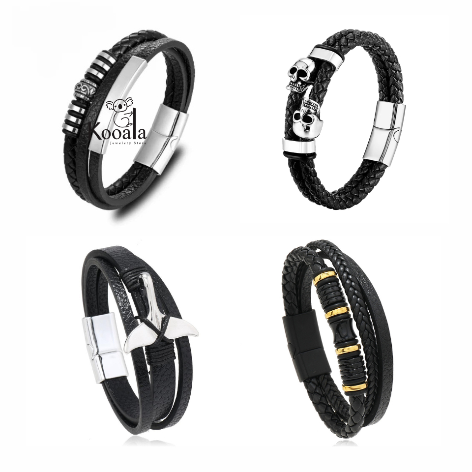 Jual Gelang Kulit Pria Gaya Vintage Classic Kekinian Simple Model ...