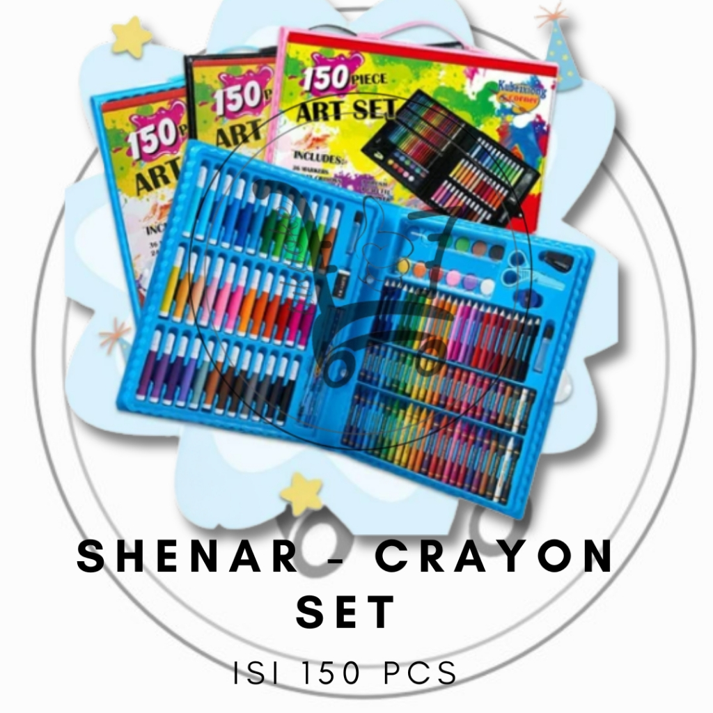 Jual CRAYON SET 150 SET PENSIL WARNA COLOURING LUKISAN AIR WARNA ...