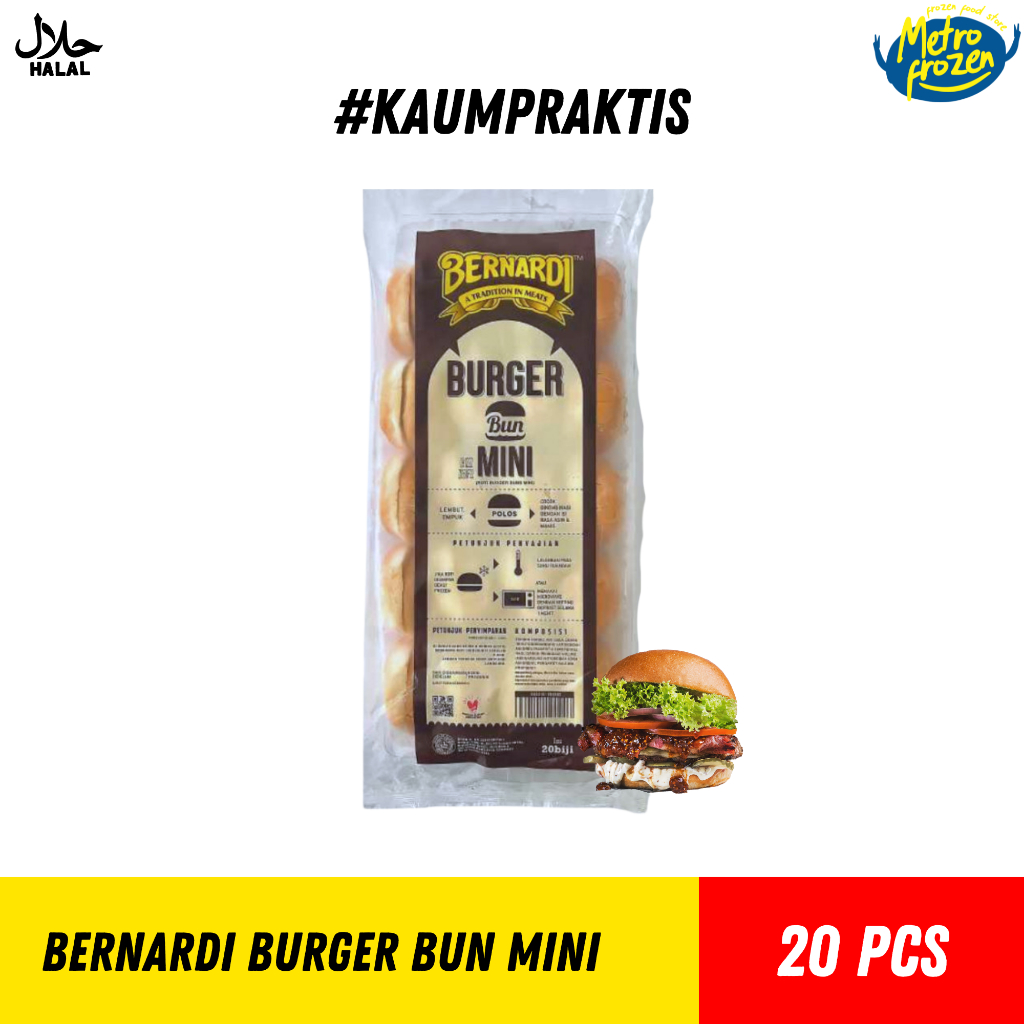 Jual Bernardi Roti Burger Bun Mini (isi 20) | Shopee Indonesia