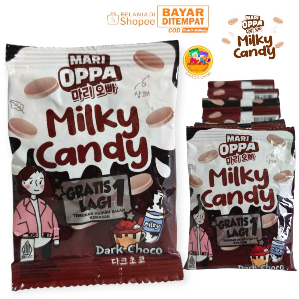 Jual PERMEN MILKYY CANDY MARI OPPA RASA DARK CHOCO 1 RENCENG 10 PCS ...