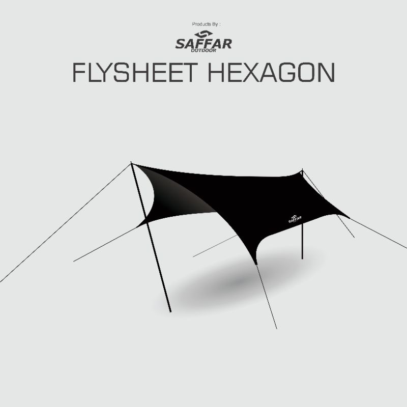 Jual flysheet hexagon black kobra saffar outdoor 3x4 6x4.5 - flsheet ...