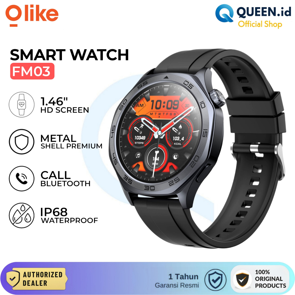 Jual Olike FM03 SmartWatch 1.46" HD Display Bluetooth Call Metal Shell ...