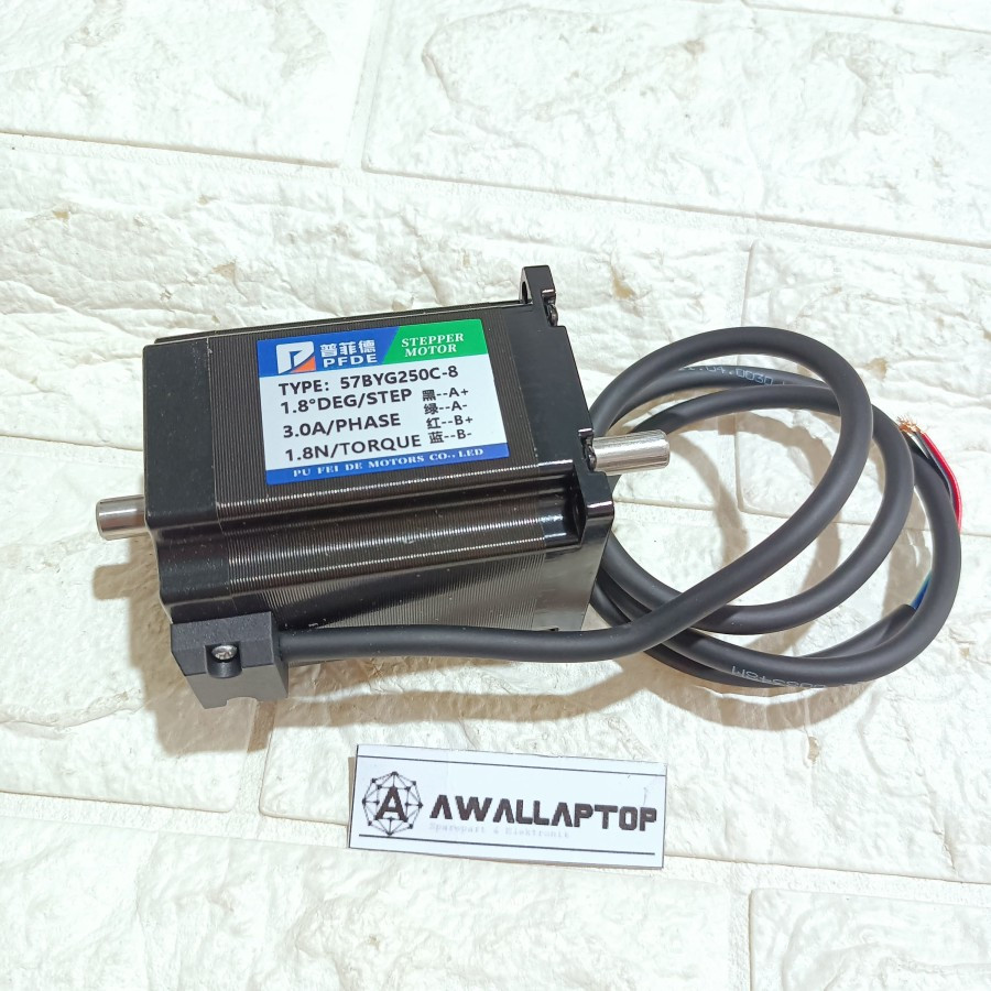 Jual dinamo stepper motor 57BYG250C-8 stepper nema 23 57 double shaft ...