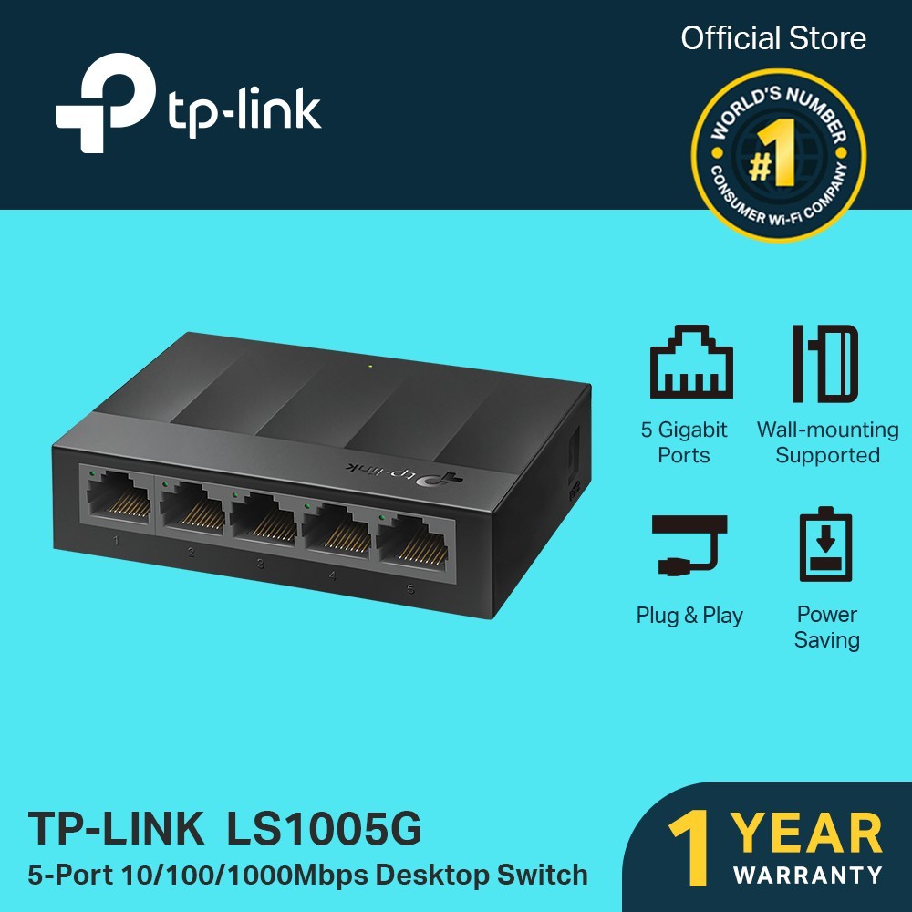 Jual TP-Link LS1005G TPLink 5-Port Gigabit 10/100/1000Mbps Desktop Switch / Switch Gigabit 5 ...
