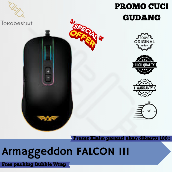 Jual [CUCI GUDANG] Armaggeddon Mouse Gaming Falcon III 10000 CPI ...