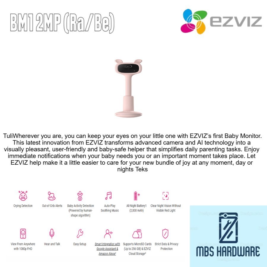 Jual CCTV BM1 (2MP Ra/Be) Battery-Powered Baby Monitor MBS | Shopee ...