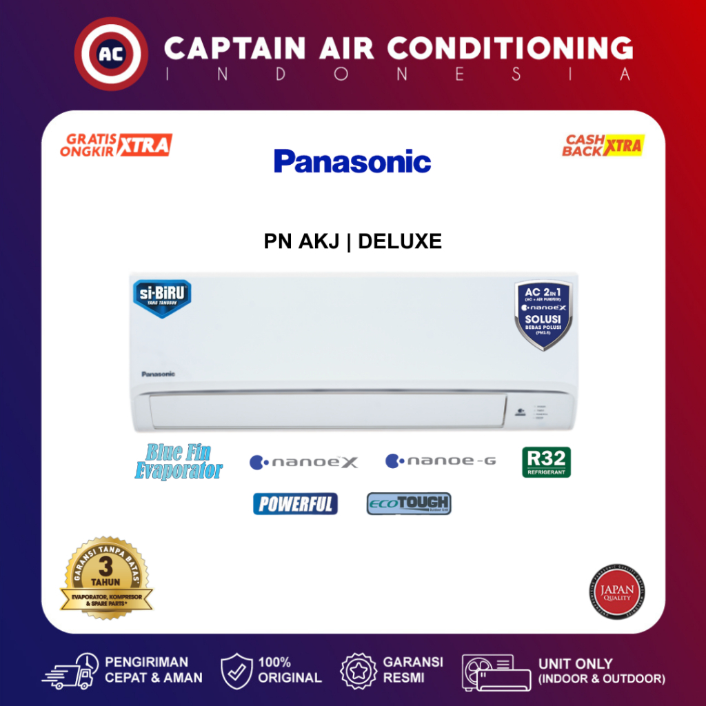 Jual PANASONIC AC Split PN-18AKJ / PN18AKJ 2 PK Deluxe Standard | Shopee Indonesia