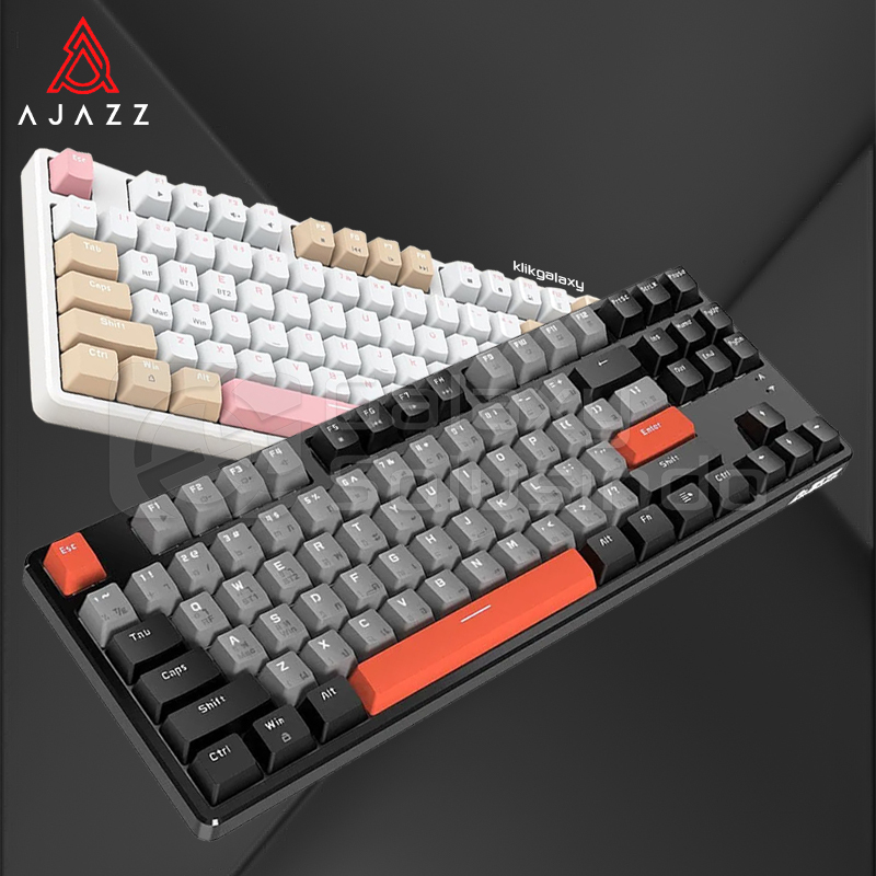Jual Ajazz AK871 Black Grey Dual Mode Mechanical Gaming Keyboard - Red ...