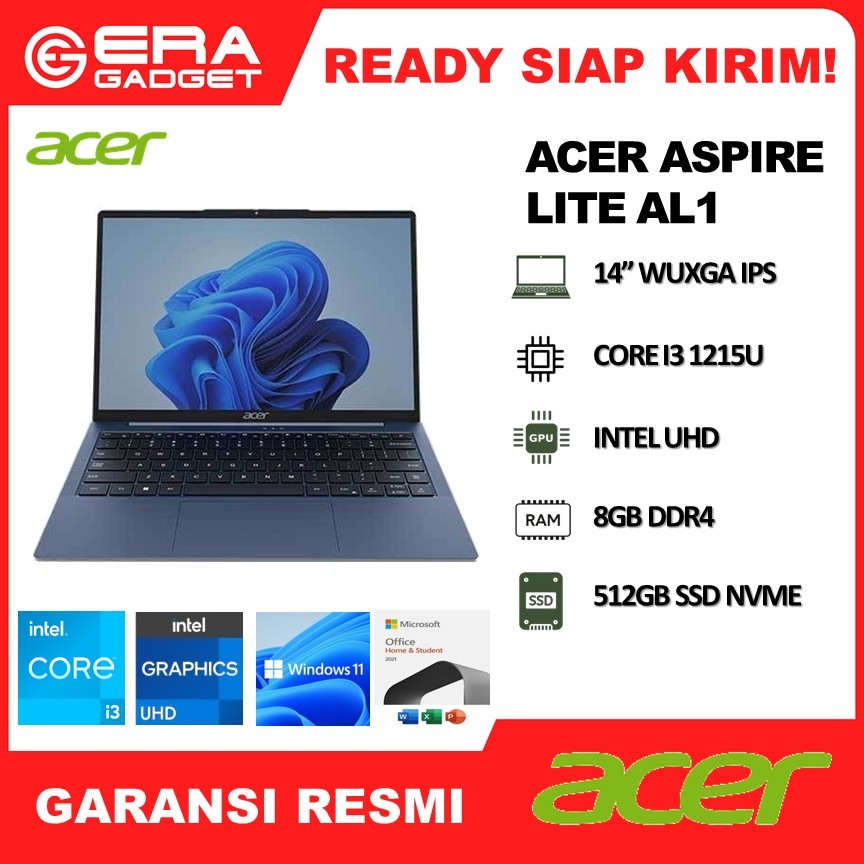 Jual Acer Aspire Lite AL1 Magical Color I3 1215 8GB 512GB W11+OHS 14 ...