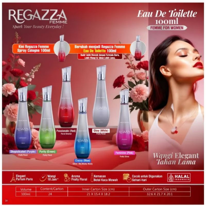 Jual Parfum REGAZZA, POSH & FRESH 100ml tersedia banyak varian & Merk ...