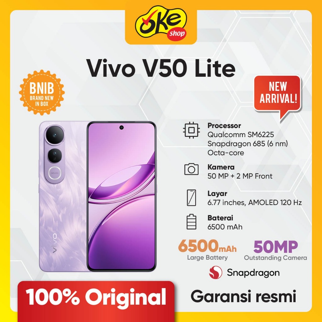 Jual Vivo V50 Lite 4G 8/128 8/256 - Garansi Resmi Vivo Indonesia | Shopee Indonesia