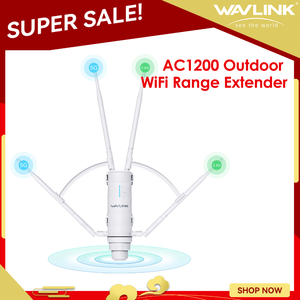 Jual WAVLINK AC1200 Dual Band Outdoor Waterproof WiFi Range Extender ...