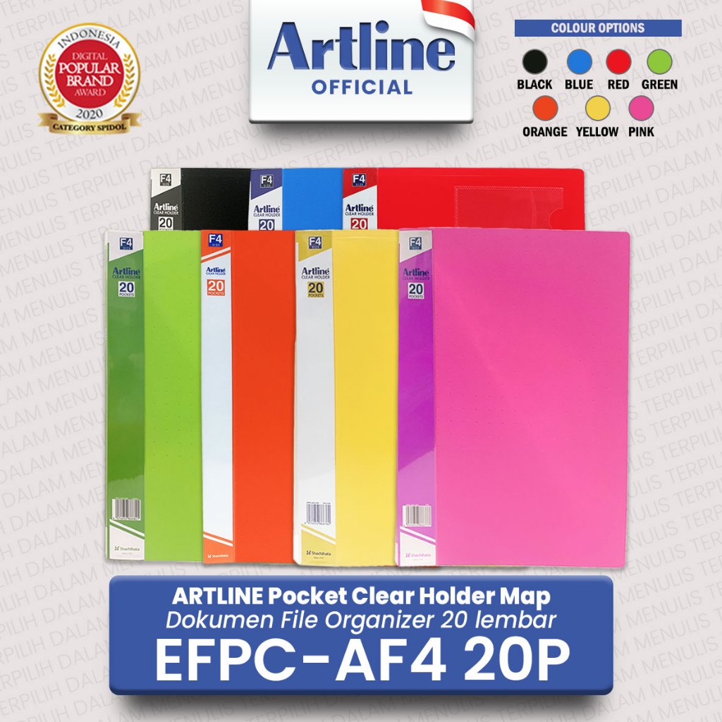 Jual (LIVE) ARTLINE Pocket Clear Holder Map File Dokumen Organizer 20 ...