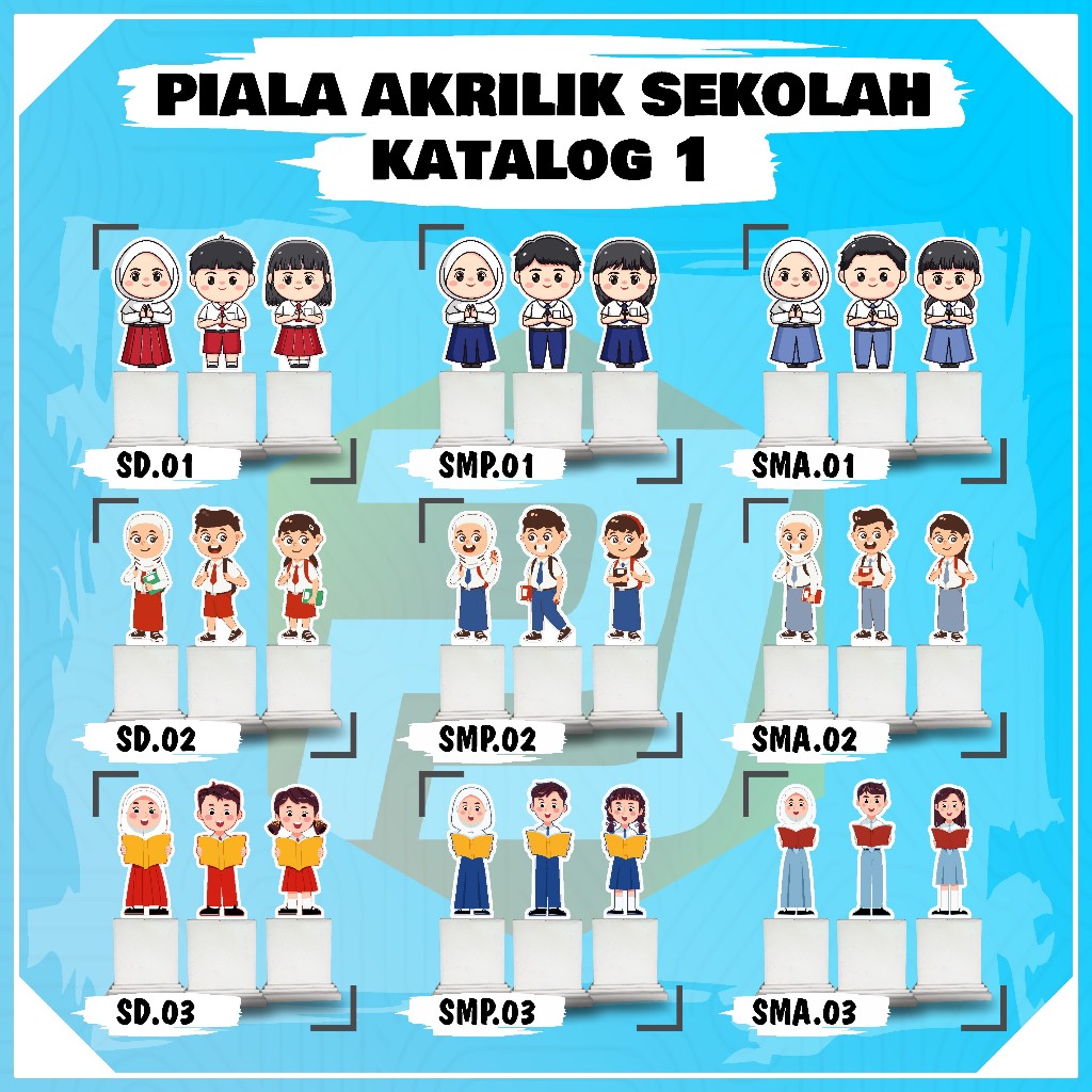 Jual PIALA AKRILIK ANAK SEKOLAH STIKER TEMPEL MIRROR TATAKAN PUTIH ...