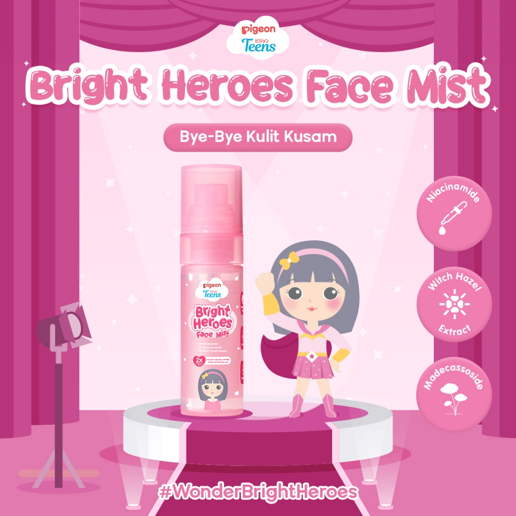 Jual Pigeon Teens Bright Heroes Face Mist 50ml | Skincare Remaja ...