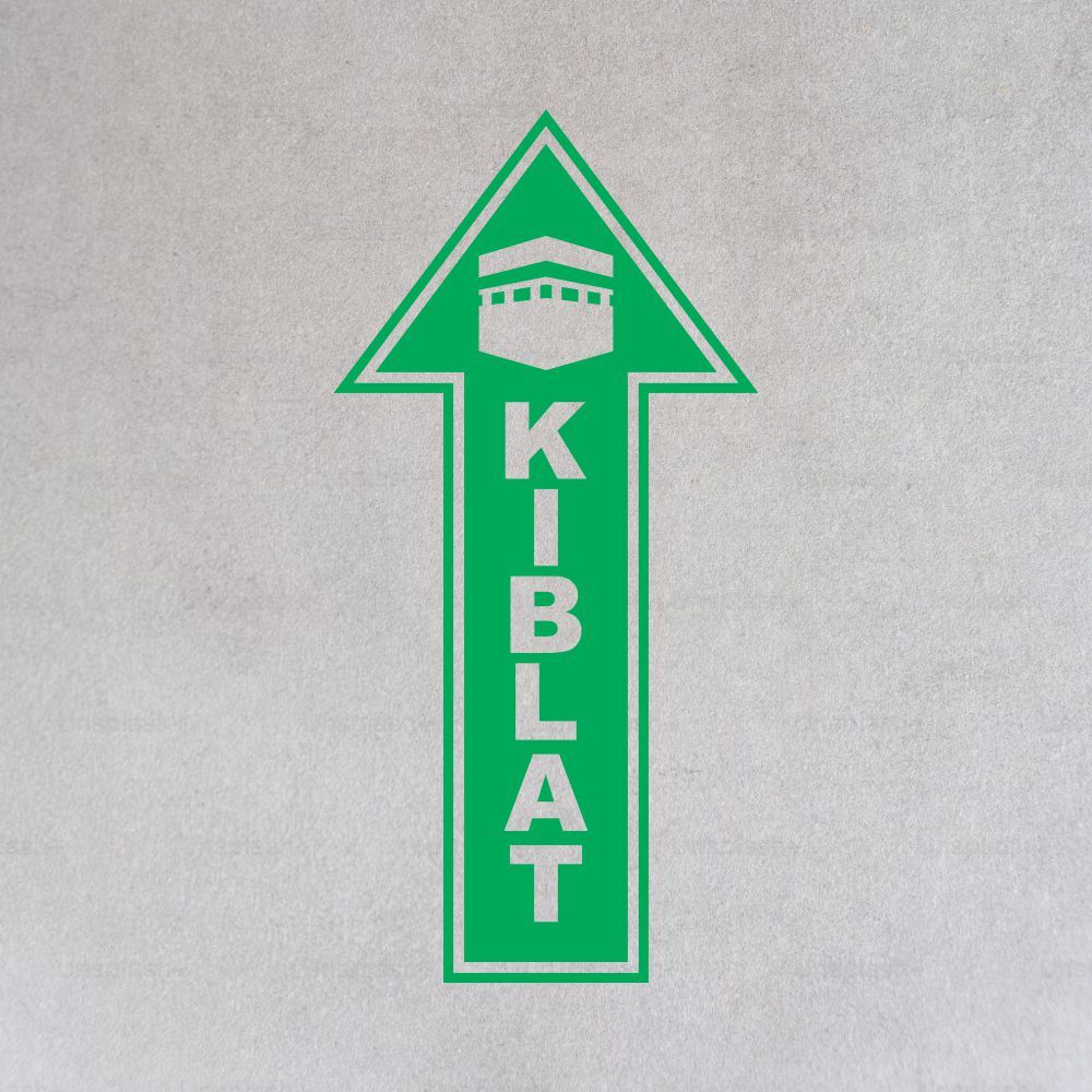 Jual Stiker Arah Panah Kiblat Kabah Mekkah - Decal Mushola Masjid Tanda ...