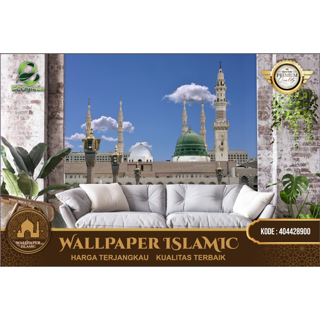 Jual Wallpaper Custom 3D Tema Masjid Madinnah | Mekkah | Islamic ...