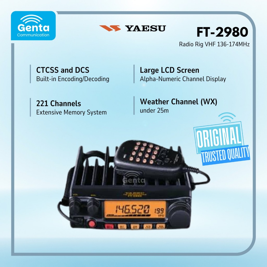 Jual RADIO RIG YAESU FT-2980 FT2980 FT 2980 / FT2980R FT-2980R VHF 136 ...