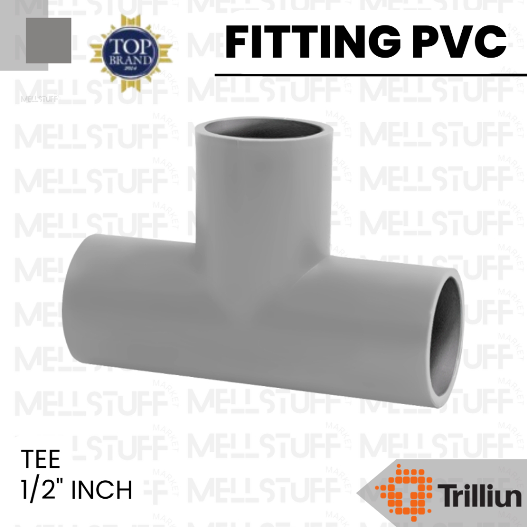 Jual Fitting PVC Tee Ukuran 1/2" Inch Merk Trilliun Kuat dan Tahan Lama ...