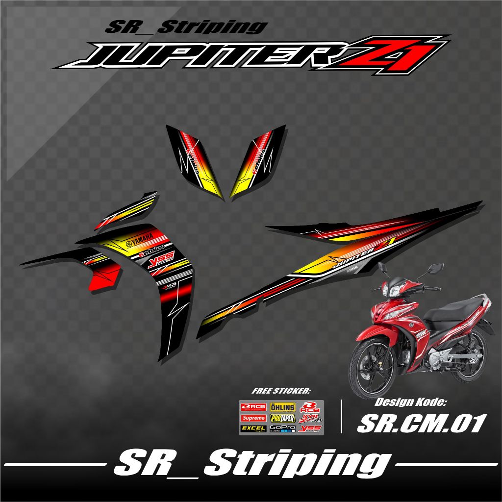 Jual STIKER STRIPING JUPITER Z1 SEMI DECAL GRAFIS RACING STRIPING ...