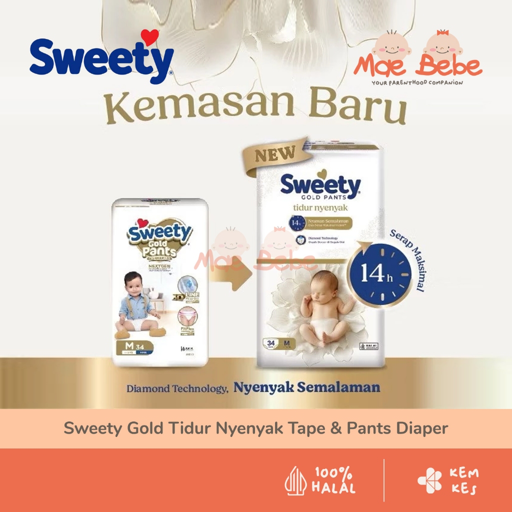 Jual Sweety Gold Tidur Nyenyak Diaper Tape & Pants Popok Bayi Perekat ...