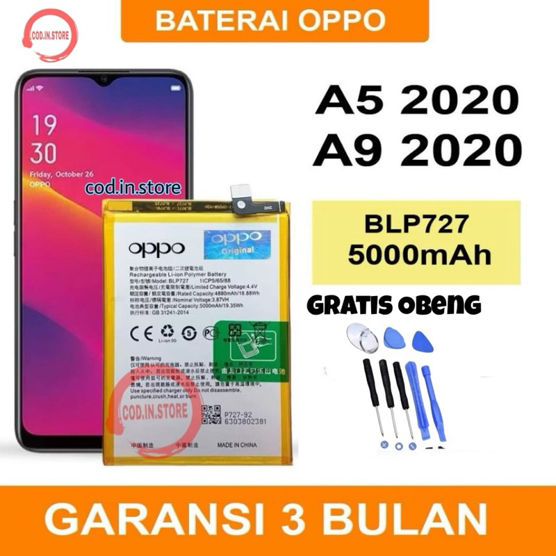 Jual Batre Battrai BLP727 Untuk Hp Oppo A9 2020 / A5 2020 Batreay ...