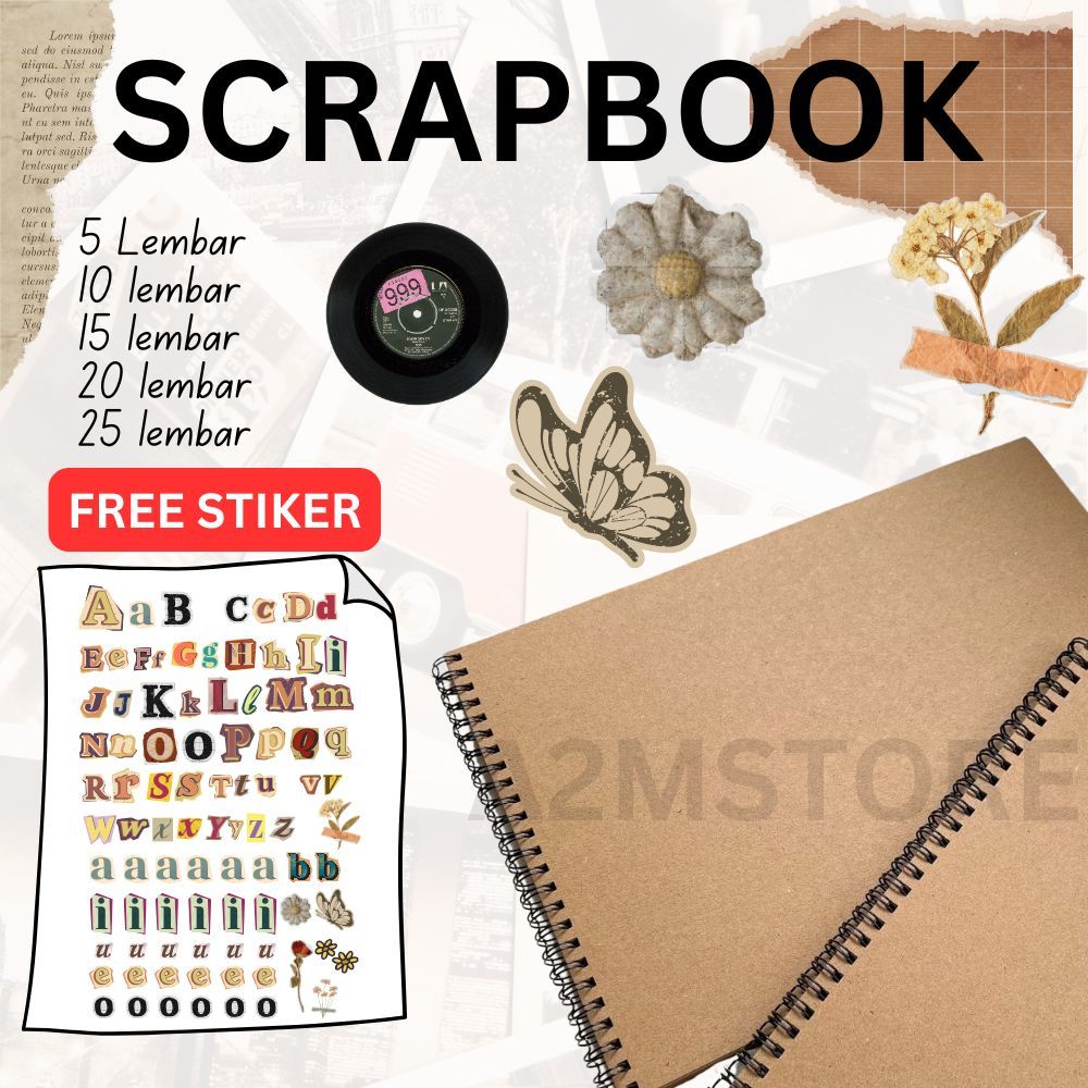Jual Scrapbook polos| buku coklat | Album vintage | Shopee Indonesia