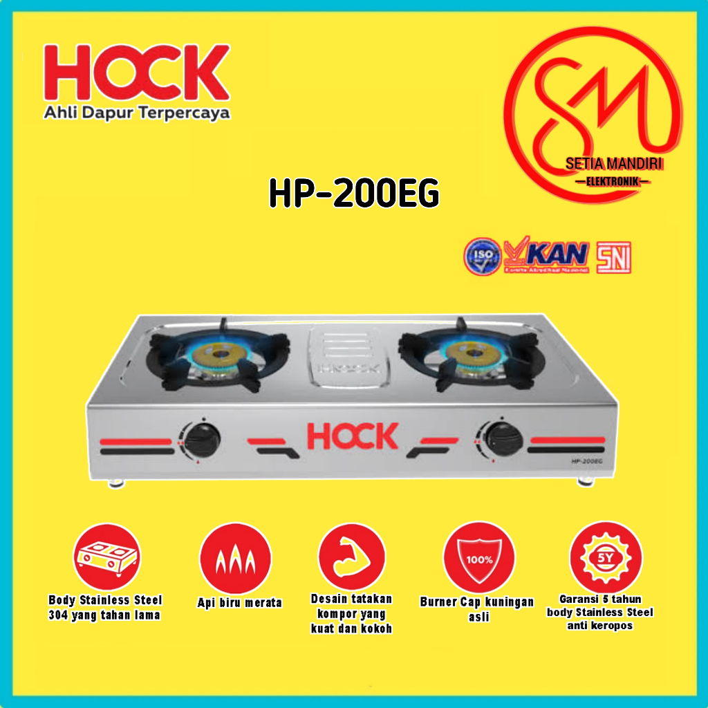 Jual Hock Kompor Gas Api Biru 2 Tungku Stainless Steel Elegant Gold HP ...