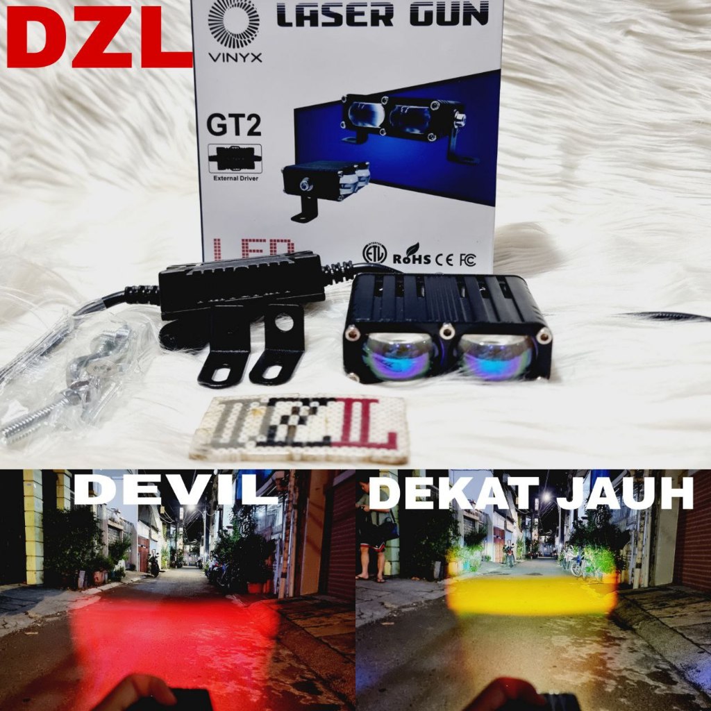 Jual Lampu tembak sorot led vinyx laser gun gt2 devil 2 mata 30 watt ...