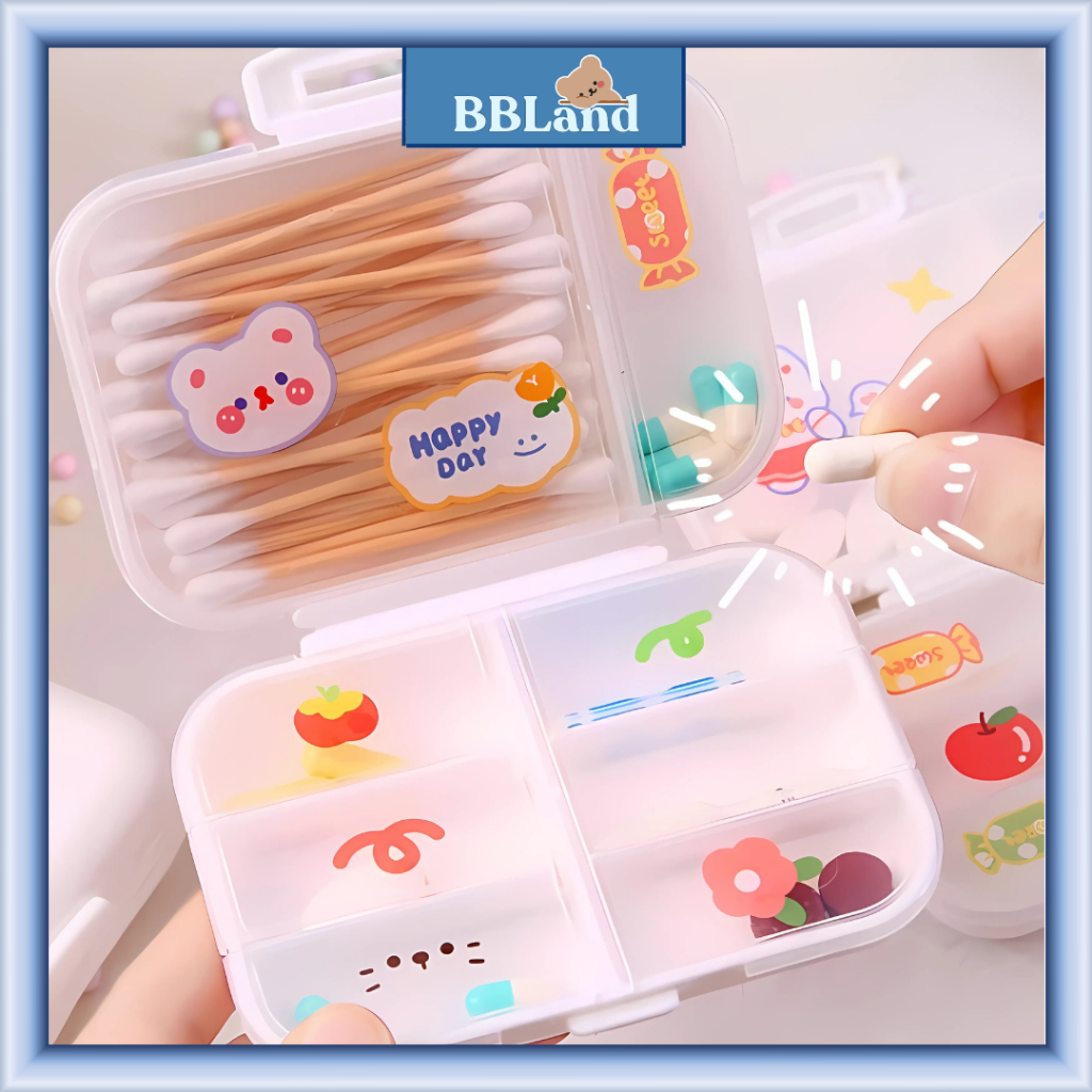 Jual Tempat Supplement Kotak Mini Portable Serbaguna Tempat Cotton Bud ...