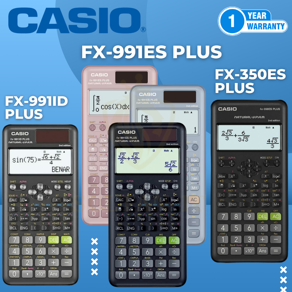 Jual CALCULATOR CASIO FX 991 ID PLUS / FX 991 ES PLUS BLACK BLUE PINK ...