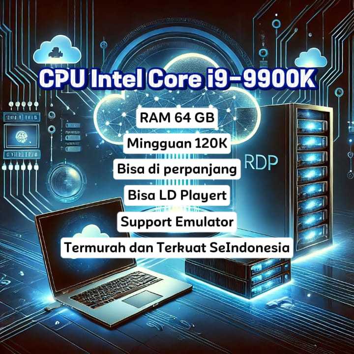 Jual RDP support emulator intel core i9-9900K RAM 128 GB 16 CORE ...