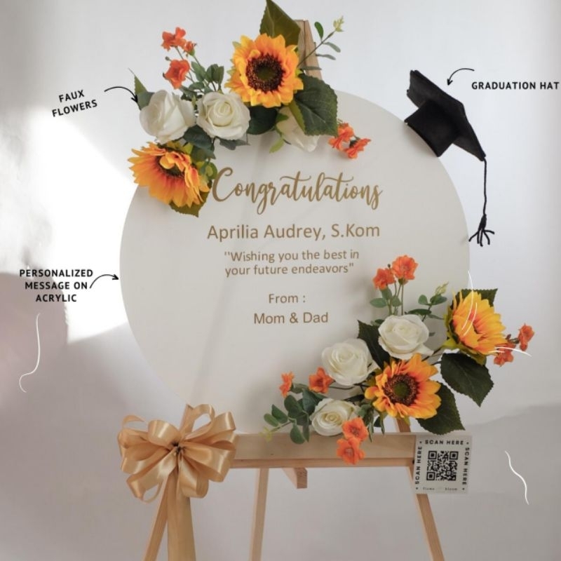 Jual Acrylic Standing Artificial Graduation Bunga Wisuda Bunga Berdiri ...