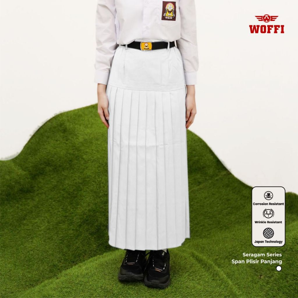 Jual Seragam SMP SMA Woffi Rok Span Plisir Karet dan Ban Putih Rok SMA Rok Sekolah | Shopee ...