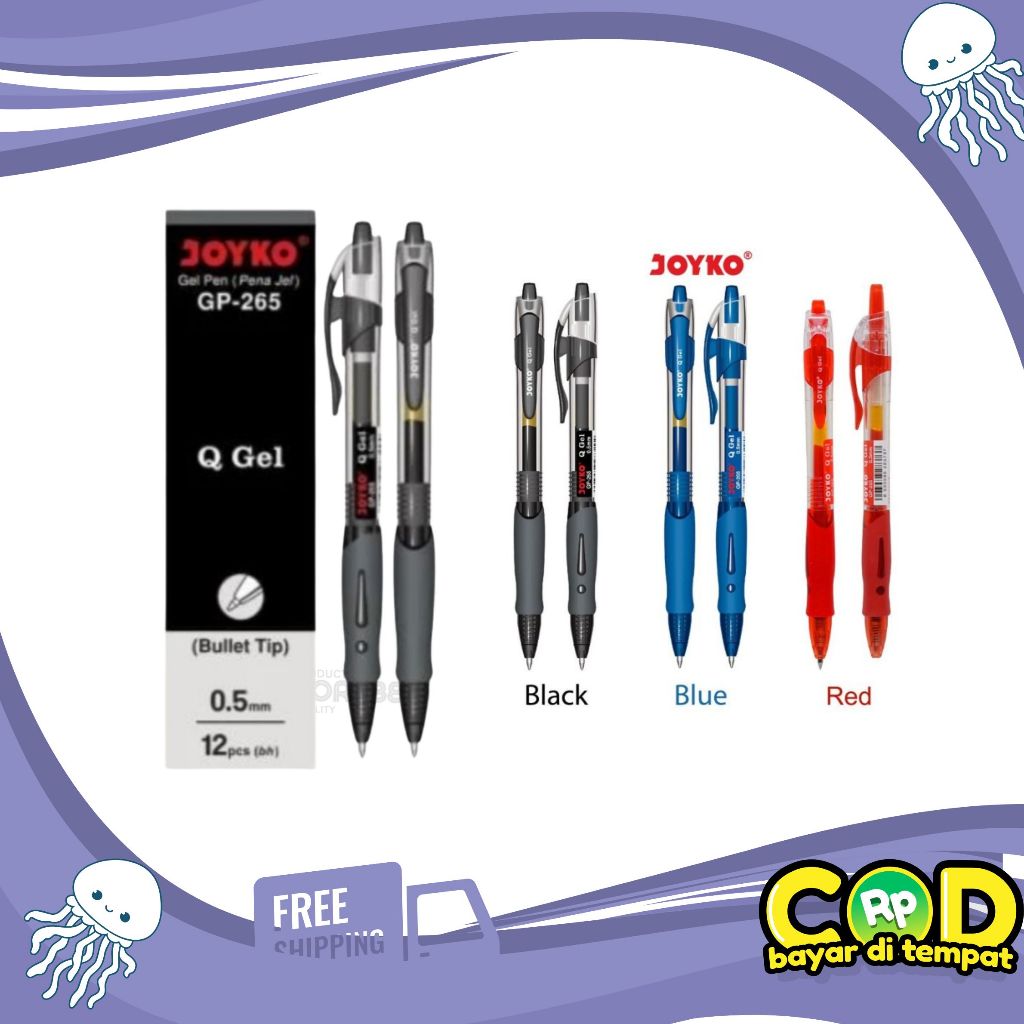Jual Pulpen Joyko GP-265 Gel Pen (12 pcs) | Shopee Indonesia