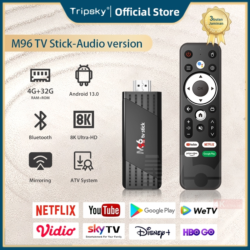 Jual Tripsky M96 Tv Stick Android 8K HD Ram 4/8gb Rom 32/128gb Android ...