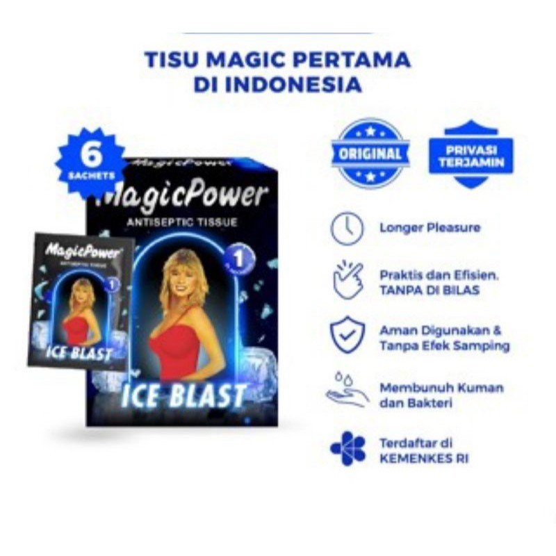 Jual Tissue Magic Power Ice Blast isi 6 Sachet / Sensasi Dingin ...