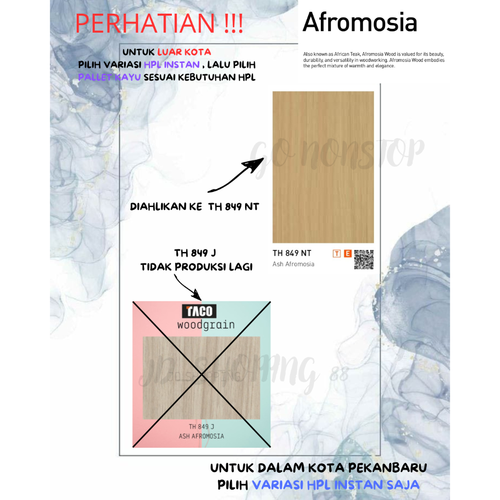 Jual (LUAR KOTA WAJIB PALLET KAYU) HPL TACO WOODGRAIN TH 849 NT ...