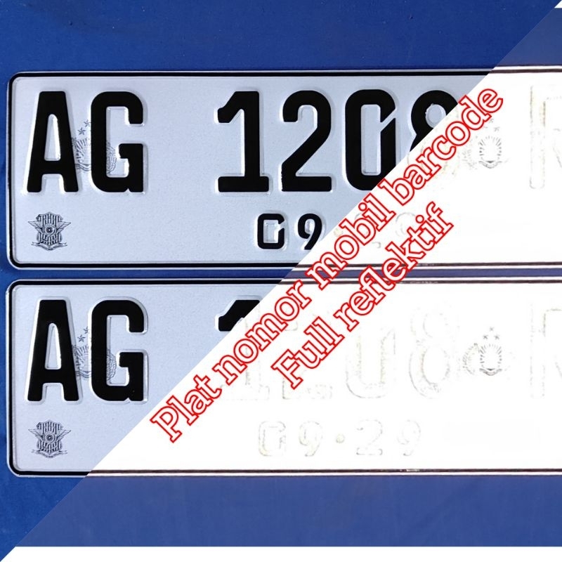 Jual plat mobil putih barcode full reflektif | Shopee Indonesia