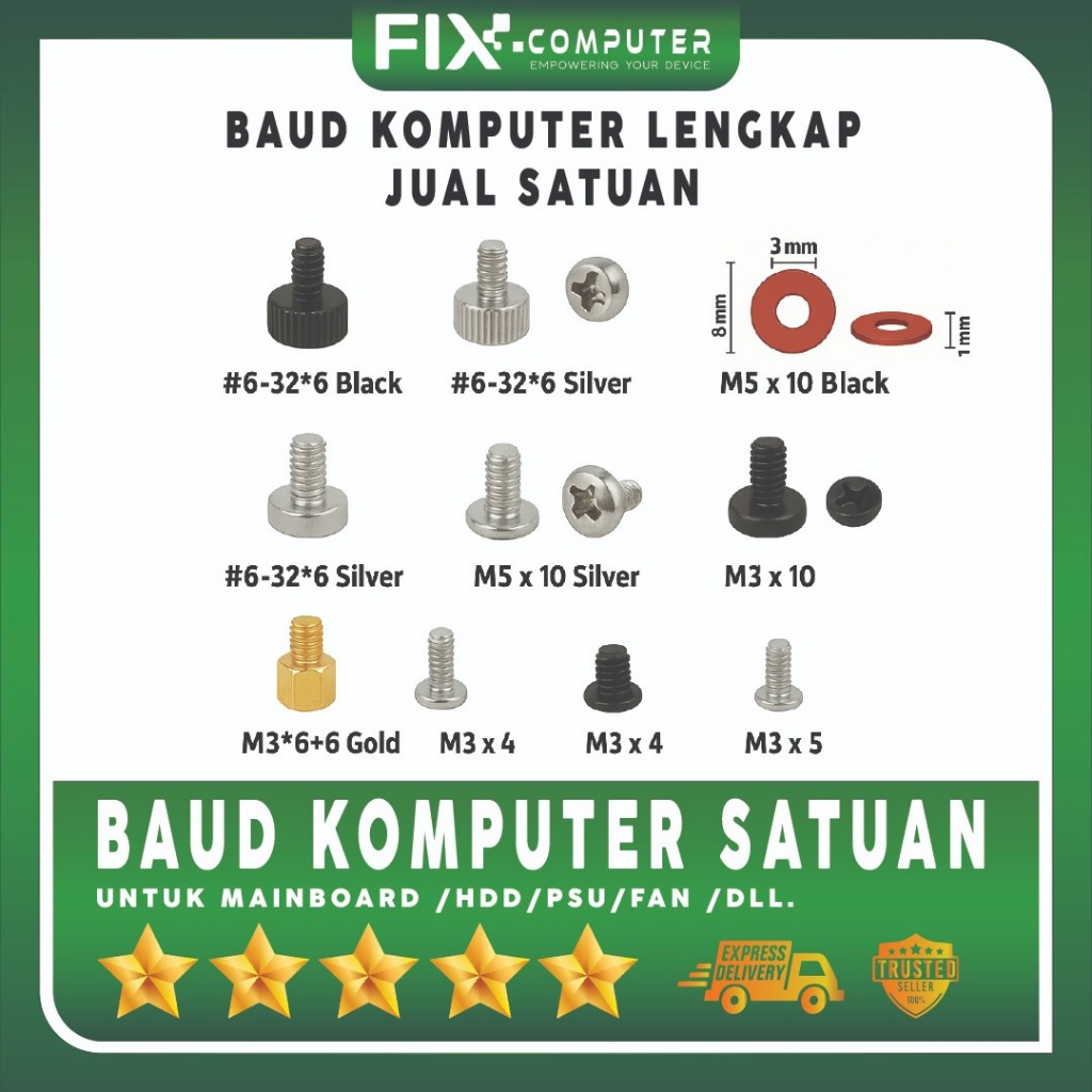 Jual Baut PC Komputer Satuan/Sekrup Mainboard/baut Motherboard/Hardisk ...