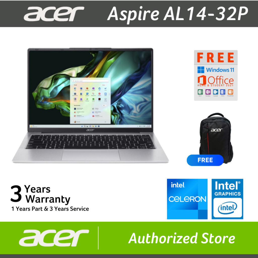 Jual ACER ASPIRE LITE AL14-32P N150 8GB 256GB W11+OHS+O365 14.0WUXGA ...