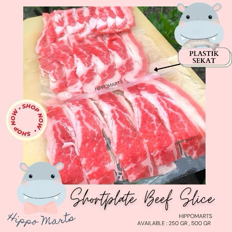 Jual 1 KG Shortplate Beef Slice US 1 mm / Daging Sapi Halal ( Angus ...