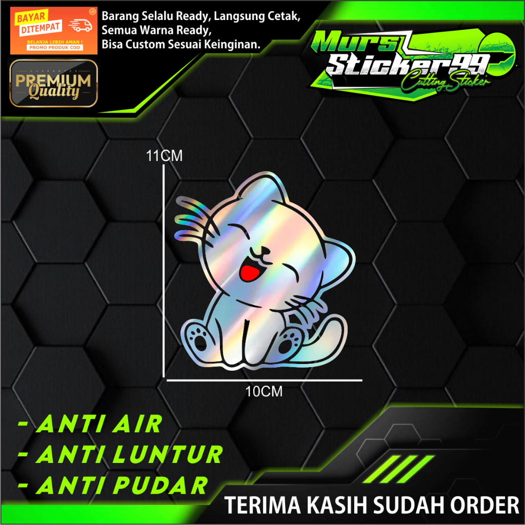 Jual Sticker Cutting ANAK KUCING LUCU LIDAHNYA MERAH Cocok Untuk Motor ...